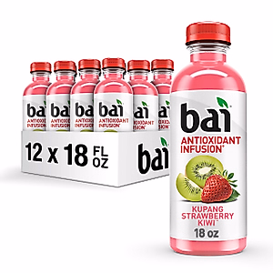 Bai Kupang Strawberry Kiwi, Antioxidant Infused Beverage, 18 fl oz bottle (Pack of 12)