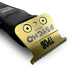 TPOB Troll with Psycho Blade Gold Professional Barber Trimmer 7000 RPM Super Torque Motor Perfect for Professional Haircuts and Beard Trims (Black/Green Trimmer)