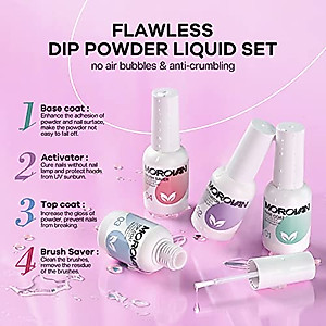 Morovan Dip Powder Nail Kit: 30 Pcs Dip Nails Powder Starter Kit with 22 Colors Dipping Powder - All Seasons Nail Dip Powder Kit for Nail Art Manicure Dip Powder Liquid Set