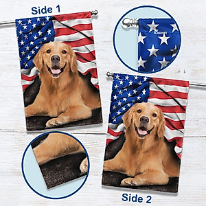 FLAGWIX Golden Retriever, Patriot American Dog Flags - 4th of July Decorations for Home, Outside, Indoor Outdoor Flag, House Flag 30x40 - Double Sided, Heavy Duty Canvas, Fade Resistant