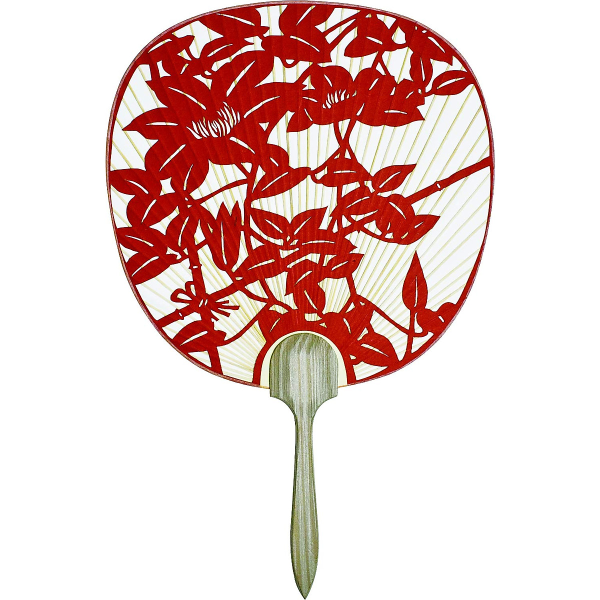 塩見団扇 Shiomi Fan Seiwa Fan (Red) 9.4 x 14.6 inches (24 x 37 cm) 2118
