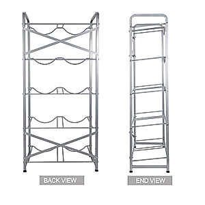 KAX 5-Gallon Water Bottle Holder 10 Trays Water Jug Rack 5-Tier Water Bottle Rack Reinforced Steel Rack for Water Storage Water Bottle Storage Rack for 10 Bottles, Silver