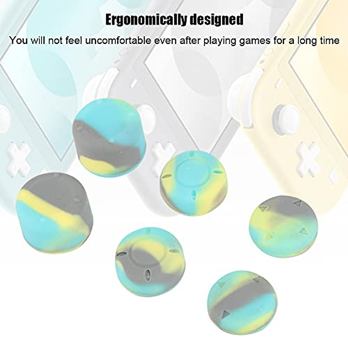Button Cover, Ergonomic Game Controller Button Cover Heightening Elastic for Switch(Camouflage)