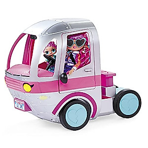 LOL Surprise OMG Glamper Fashion Camper Doll Playset with 55+ Surprises, Fully-Furnished with Light Up Pool, Water Slide, Bunk Beds, Cafe, BBQ Grill, DJ Booth - Gift Toy for Girls Ages 4 5 6 7+ Years