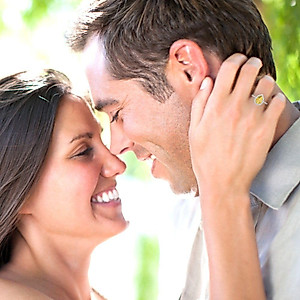 Clara Pucci 2.39ct Pear Cut Solitaire Halo Canary Yellow Simulated Diamond Designer Wedding Anniversary Bridal Ring 14k White Gold