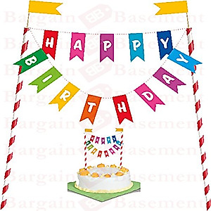Rainbow Birthday Cake Banner