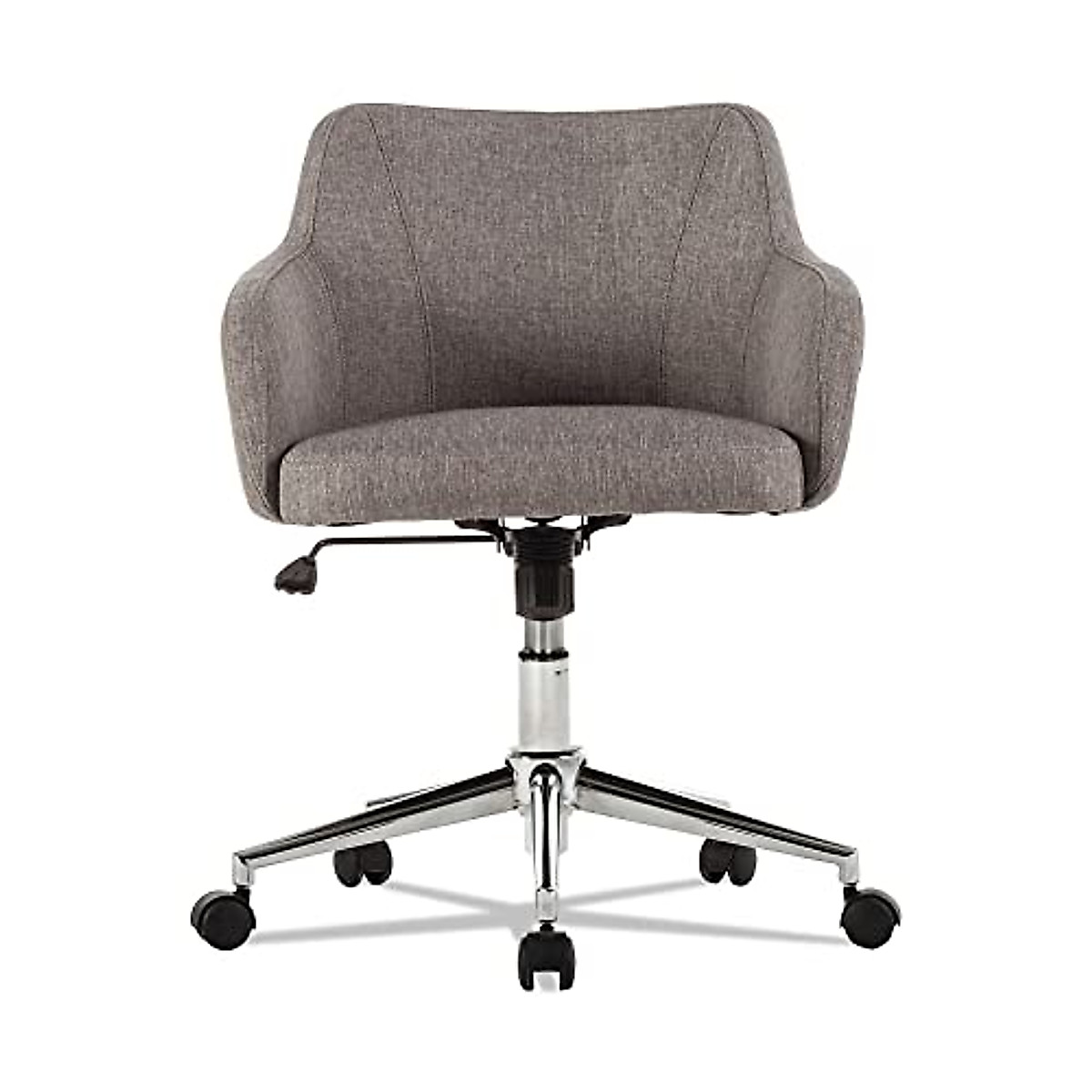 Alera ALECS4251 Captain Series Chrome Base 275 lbs. Capacity Mid-Back Chair - Gray Tweed