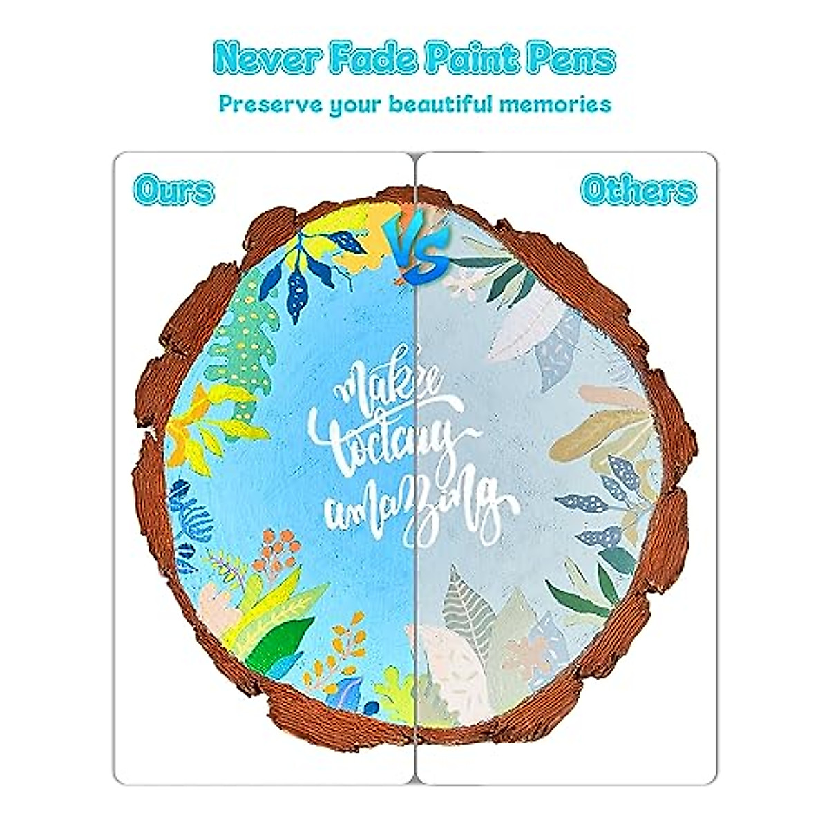 TongFu 24 Colors Acrylic Paint Pens, Acrylic Paint Markers for Wood, Canvas, Stone, Rock Painting, Glass, Ceramic Surfaces, Scrapbooking, Fabric, Plastic, Card Making, DIY Crafts