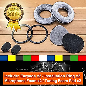 LTYIVABHTTW Earpads Compatible with DT 770 Pro, DT 880 Pro, DT 990 Pro, DT 1770 Pro, MMX 300, DT 1990 Pro, DT 177X, T 90 Headphones (Silver Grey Velour)