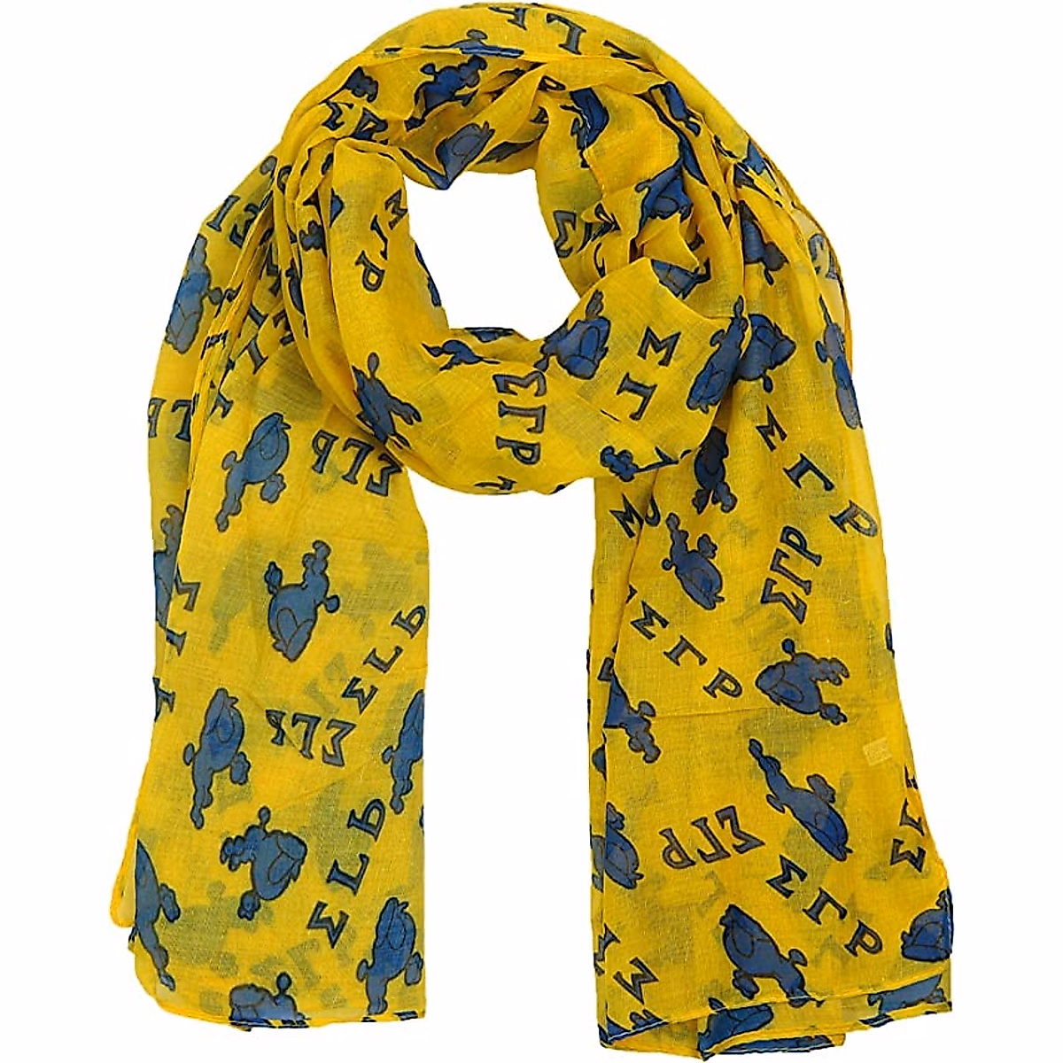 Divine Nine Depot Oversized Sigma Gamma Rho Poodle Long Scarf (Gold)