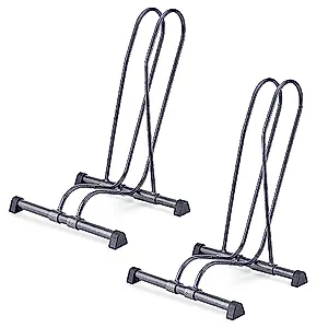 Single Bike Stand Floor by Delta Cycle (2-Pack) - Tool-Free Adjustable Bike Racks for Mountain, Fat Tire, Road Bikes, Freestanding Bicycle Rack for Garage Parking