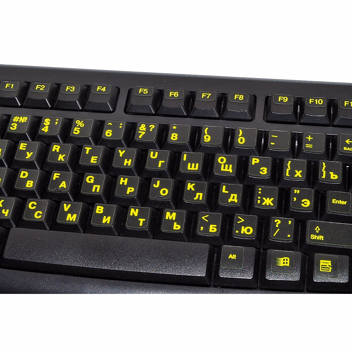Glowing Reflective Fluorescent Russian English US Lettering Keyboard Label