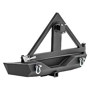 Smittybilt XRC Gen 1 Rear Bumper with Hitch and Tire Carrier (Black) - 76856