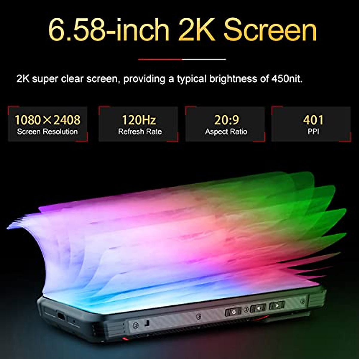 CONQUEST 5G Rugged Smartphone, S23 Unlocked Cell Phone with PTT Button, Android 12, 6.58'' Screen, 12GB+256GB, 10000mAh Battery, 108MP Main Cam, Dual SIM, NFC (Red-DMR)