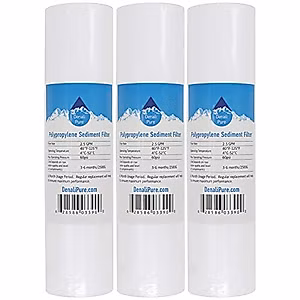 3-Pack Replacement for Whirlpool WHKF-DWH Polypropylene Sediment Filter - Universal 10-inch 5-Micron Cartridge Compatible with Whirlpool Standard Filtration System - Denali Pure Brand