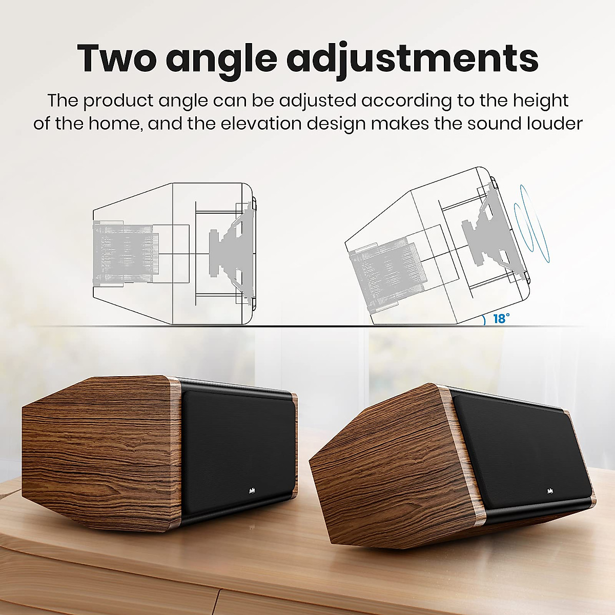 Moukey Center Channel Speaker, 100 Watt Peak Compact Center Speaker Hi-Res Audio with Deep Bass Response, for TV, Home Theater, Dolby and DTS Surround - Mcs1