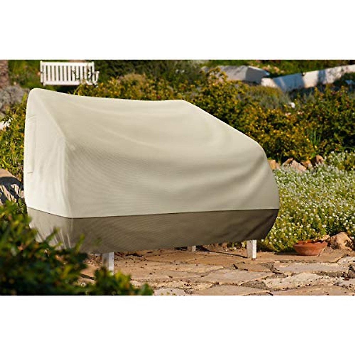 Home-Complete Outdoor Cover for Loveseat, Sofa, Bench- 58 Inch Heavy Duty Water Resistant Patio Furniture Protective Cover with Vent and Custom Fit