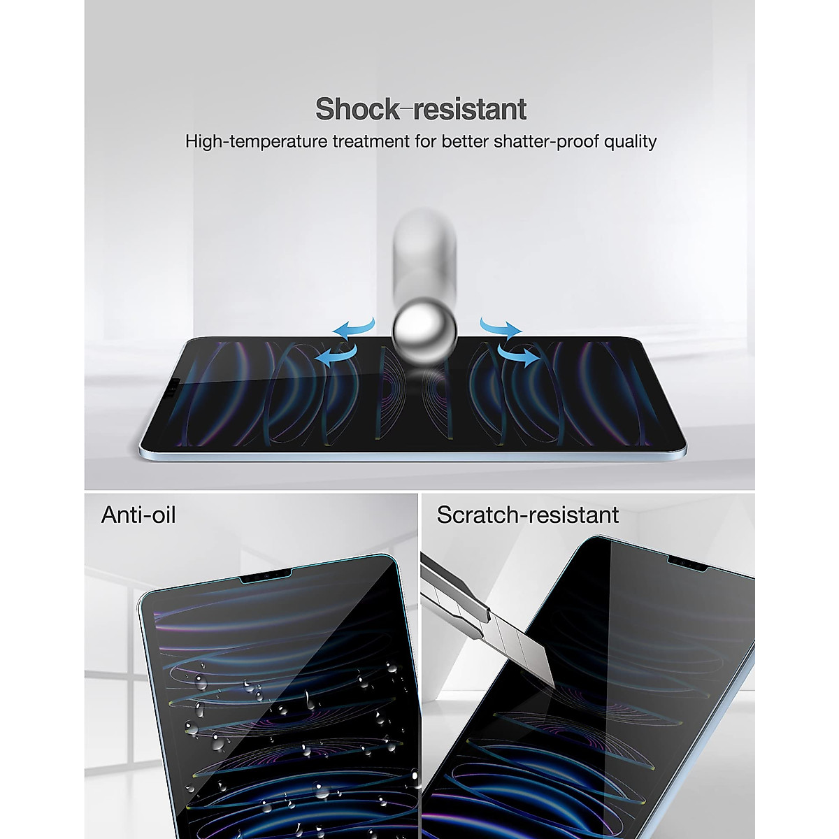 ProCase Privacy Screen Protector for iPad Pro 11 4th 3rd 2nd 1st 2022 2021 2020 2018, Anti-Spy Tempered Glass Film Guard -1 Pack