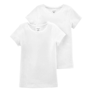 Carter's Girls 2-Pack White Cotton Tee Set (4-5T, Tee)
