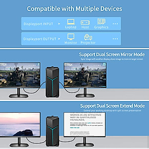 CableDeconn 5M 16FT DisplayPort 1.4 Cable 8K@60Hz 4K@144Hz High Speed 32.4Gbps HDCP 3D Slim and Flexible DP to DP Cable