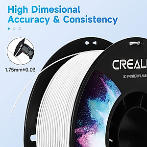 CREALITY Official 3D Printer Filament, PETG Filament 1.75mm No-Tangling, Strong Bonding and Overhang Performance Dimensional Accuracy +/-0.02mm, 2.2lbs/Spool