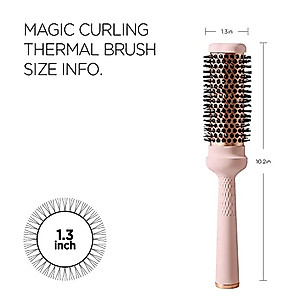 F3 Systems Magic Curling Thermal Brush(1.3 Inch), Cut Drying Time,Self-Standing Round Brush, Great Blowout, Ceramic Coated Barrel, Quick Styling Brush,Blowout Volume,Ionic Thermal Barrel, Wave Styler