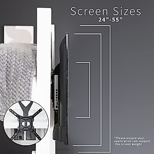 VIVO TV Hanger Bracket for 24 to 55 inch Flat and Curved Screens, Light Weight Steel Design, Height Adjustable Cross Bar, Loft Bed, Thin Door TV Mount, Max VESA 400x400, Black, MOUNT-TV01LB