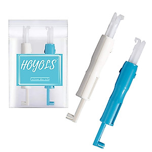 HOYOLS 2pcs Machine Needle Inserter & Threader, Sewing Machine Automatic Threader for Household Machine Threading Craft Tool (Blue & White)
