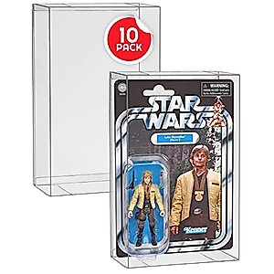 EVORETRO Action Figure Protective Display Case for 3.75 inches Star Wars, Marvel Legends & GI Joe Carded Toy Figurine - 10 Pack - Clear Thick PET Plastic Case Protector - Shallow, 30MM