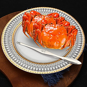 GSHLLO 6 Pcs Stainless Steel Lobster Crab Forks Picks Spoons Seafood Eating Utensils Tools Kitchen Gadgets Party Tableware