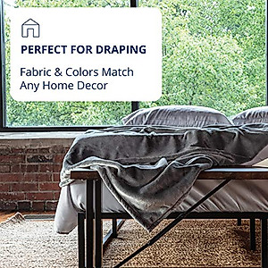 ViscoSoft Fleece Blanket Twin Size/Twin XL - Extra Long Soft & Plush Comforter, Lightweight Design - Dark Gray Throw Blanket for Sofa, Bed, Couch, All Seasons, Pets