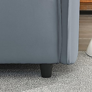 Suheww 79” Velvet Sofa Set 2 Piece, Modular Sectional 3-Seater Futon Couch Set, Living Room Furniture Set with 4 Pillows, Grey Blue