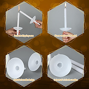 Lemosae 100 Pcs Candlelight Service Bulk, Church Vigil Plastic Candle Holders, Candlelight Service Drip Protectors Convenient for Church, Vigil, Memorial, Christmas Eve, Wedding, Party Candles