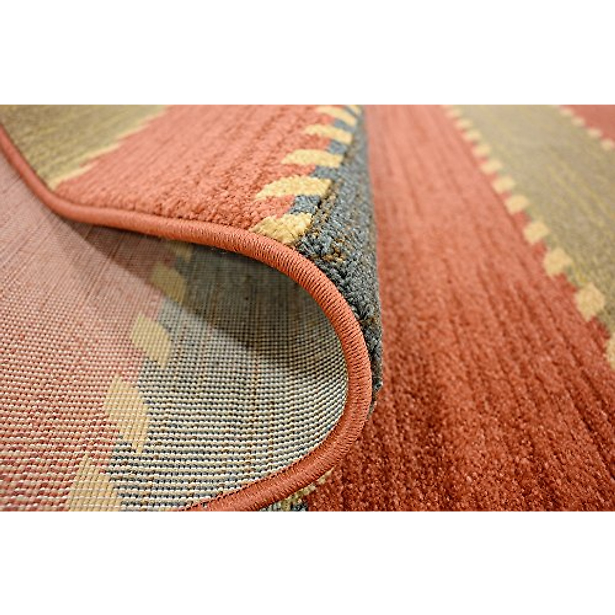 Unique Loom Fars Collection Area Rug - Monterey (8' Round, Multi/ Rust Red)