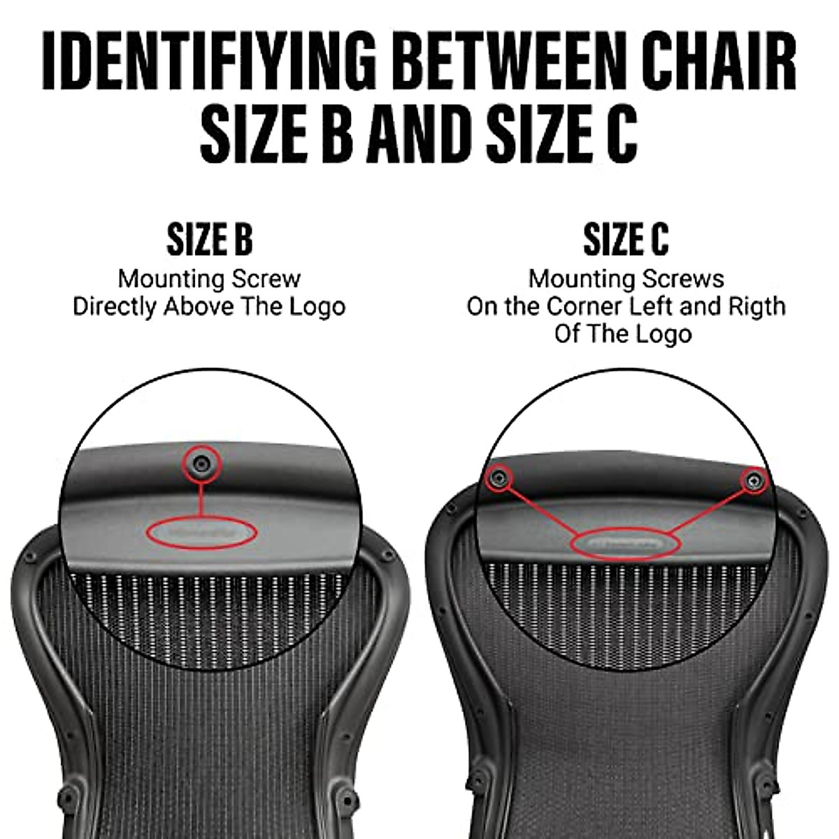 Replacement Seat for Herman Miller Classic Aeron Size B Medium (Black Mesh)