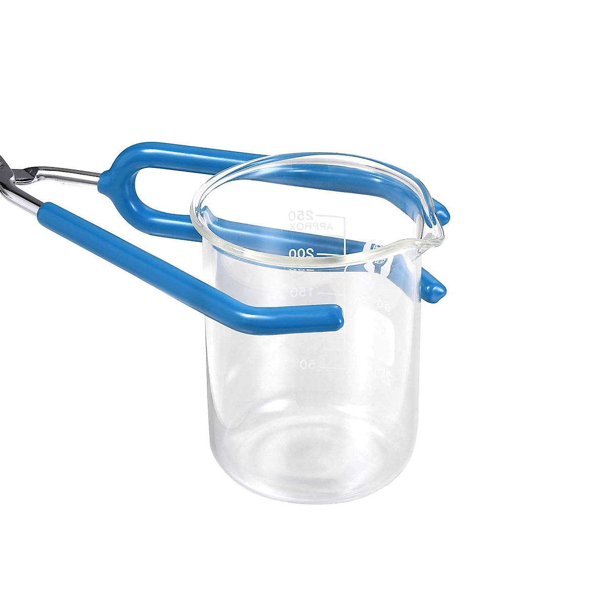 uxcell Lab Beaker Tongs 3 Prongs Stainless Steel 11.81-inch Opens Up to 215mm Width Blue 2Pcs