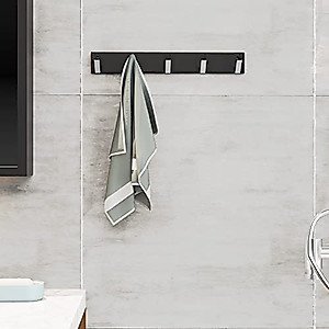 AJIJING Coat Rack Wall Mount, Space-Saving Coat Hooks Wall Mounted with 5 Retractable Hooks, Metal Anti-Slip Durable Coat Hanger for Wall to Hang Hat Towel Purse Bathrobe in Mudroom Bedroom Entryway