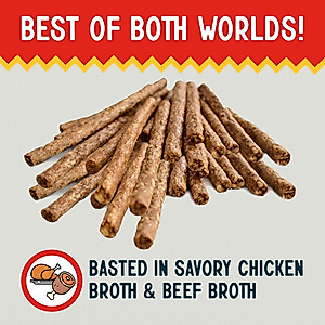 Canine Chews 5" Munchy Rawhide Sticks for Small Dogs Munchy Dog Treat Sticks 100 Pack (Beef & Chicken)