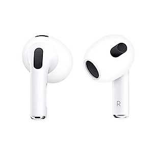 ALXCD Fit in Case Ear Cover Compatible with AirPods 3 Earbuds 3rd Gen, Silicone Earbud Covers Eartips Fit in Charging Case, Compatible with AirPods 3, 6 Pairs White/Black/Clear