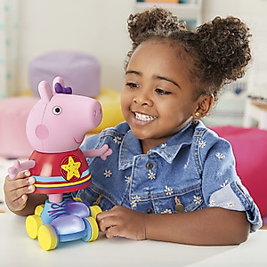 Peppa Pig Disco Peppa Roller Skating Doll, Pull-and-Go Action, 11 Inch Figures, Preschool Toys for 3 Year Old Girls and Boys and Up, with Lights, Speech, and Music