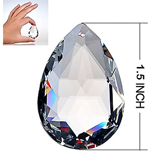 LoveUnited 10pcs Crystal Pendants 1.5"/38mm Crystal Suncatcher - Rainbow Maker Crystal, Hanging Crystals Prisms for Windows, FengShui, Hanging Ornament for Decoration, Chandelier Crystals Replacement