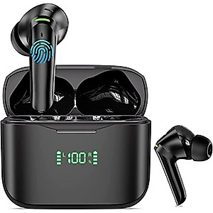 Ear buds Wireless Bluetooth Earbuds,Noise Cancelling Wireless Earbuds with 4 Micro,80H Long Playtime IPX7 Waterproof HiFi Stereo Bluetooth 5.3 Headphone for Android iOS Cell Phone/Computer /Laptop
