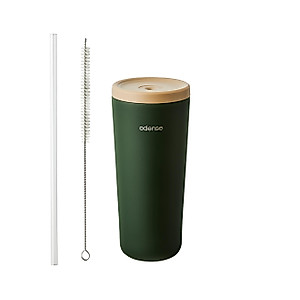 Odense Legodt Straw Tumbler 24oz - Double Stainless Vacuum Insulated Tumbler with Lid & Straw - Travel Mug, Water Bottle for Iced Coffee & Iced Tea, Cold Drinks, Dishwasher Safe(Tangerine Yellow)