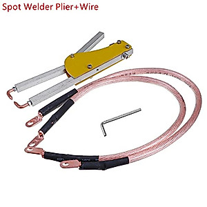Spot Welder Plier Wrench Wire Kit Adjustable Spot Welding Machine Pressure Epoxy Board Pen Butt Soldering Tong Tools Accessories (Spot Welder Plier+Wire)