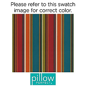 Pillow Perfect Stripe Outdoor Patio Sofa Bench Swing Cushion, Weather, and Fade Resistant, 18" x 45", Red/Brown Westport, 1 Count