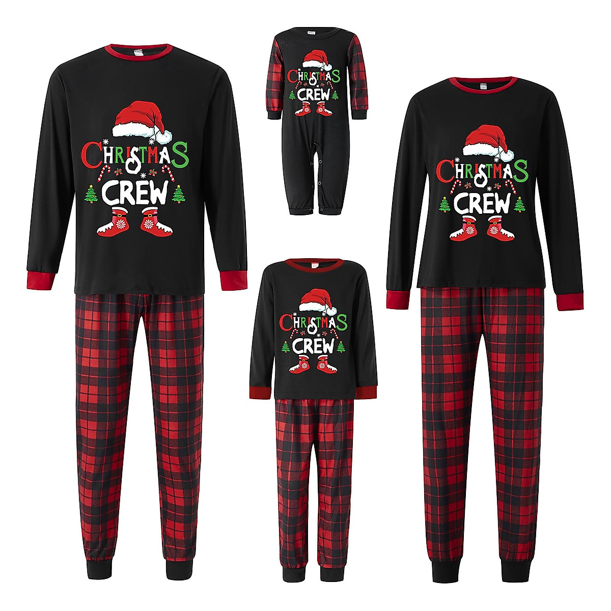 OAKFashion Christmas Family Pajamas Sets, Christmas Family Matching Pajamas Sleepwear Pjs Xmas Jammies Holiday(&b-11, Kids, 5 Years)
