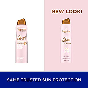 Coppertone Glow with Shimmer Spray Sunscreen, Broad Spectrum SPF 30 Sunscreen, 5 Oz, Pack of 2