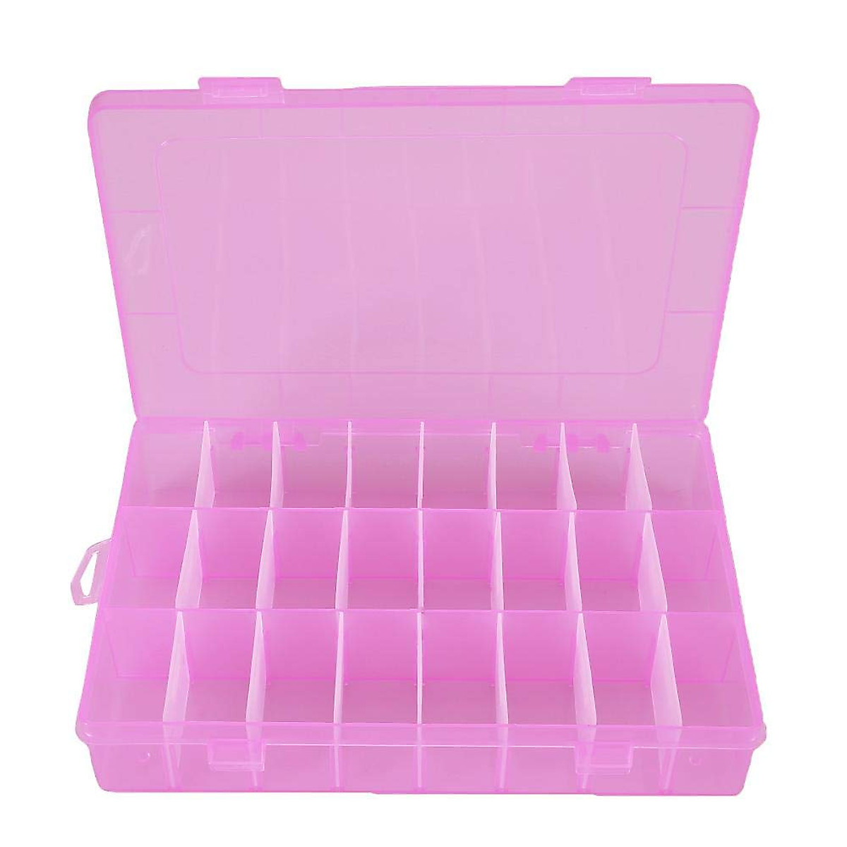 Tackle Box, Organizer Box, Jewelry Box Organizer Storage, 24 Grids Adjustable Box Plastic Detachable Beads Earrings Storage Case Jewelry Divider Container Jewelry Organizer Case()