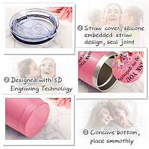 Patelai Funny Godmother Gift, Thank You for Being My Godmother Mother's Day Gift for Godmother Mother, 20 oz Insulated Vacuum Mug Tumbler with Lid Straw Brush (Pink)