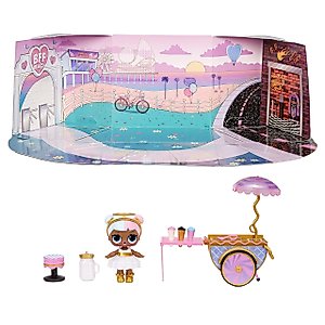 L.O.L. Surprise! LOL Surprise Furniture Sweet Boardwalk with Sugar Doll and 10+ Surprises, Doll Candy Cart Furniture Set, Accessories